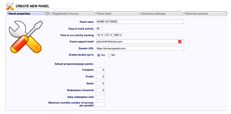 Create Panel – Panel Management